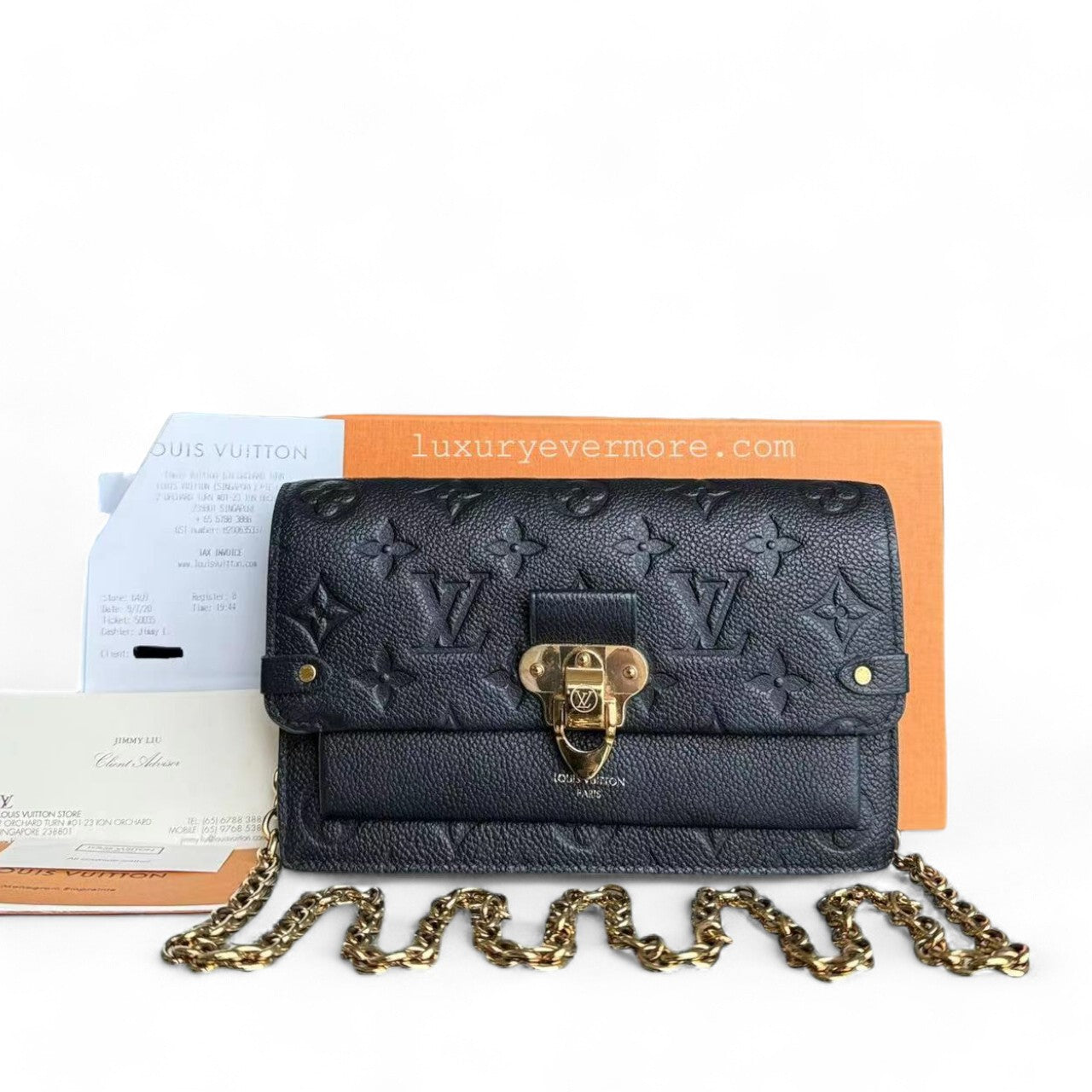 Louis Vuitton Vavin Chain WOC Wallet On Chain Empreinte Noir Black Gol