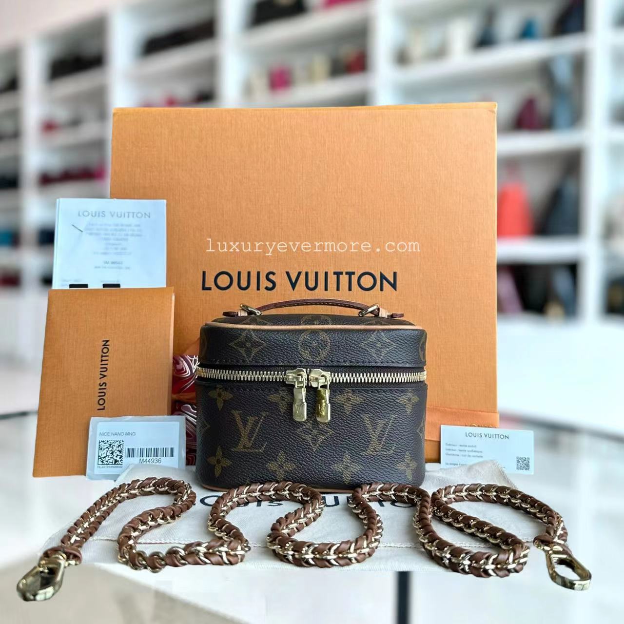 *Full Set, Receipt* Louis Vuitton LV Nano Nice - Monogram Vanity Case