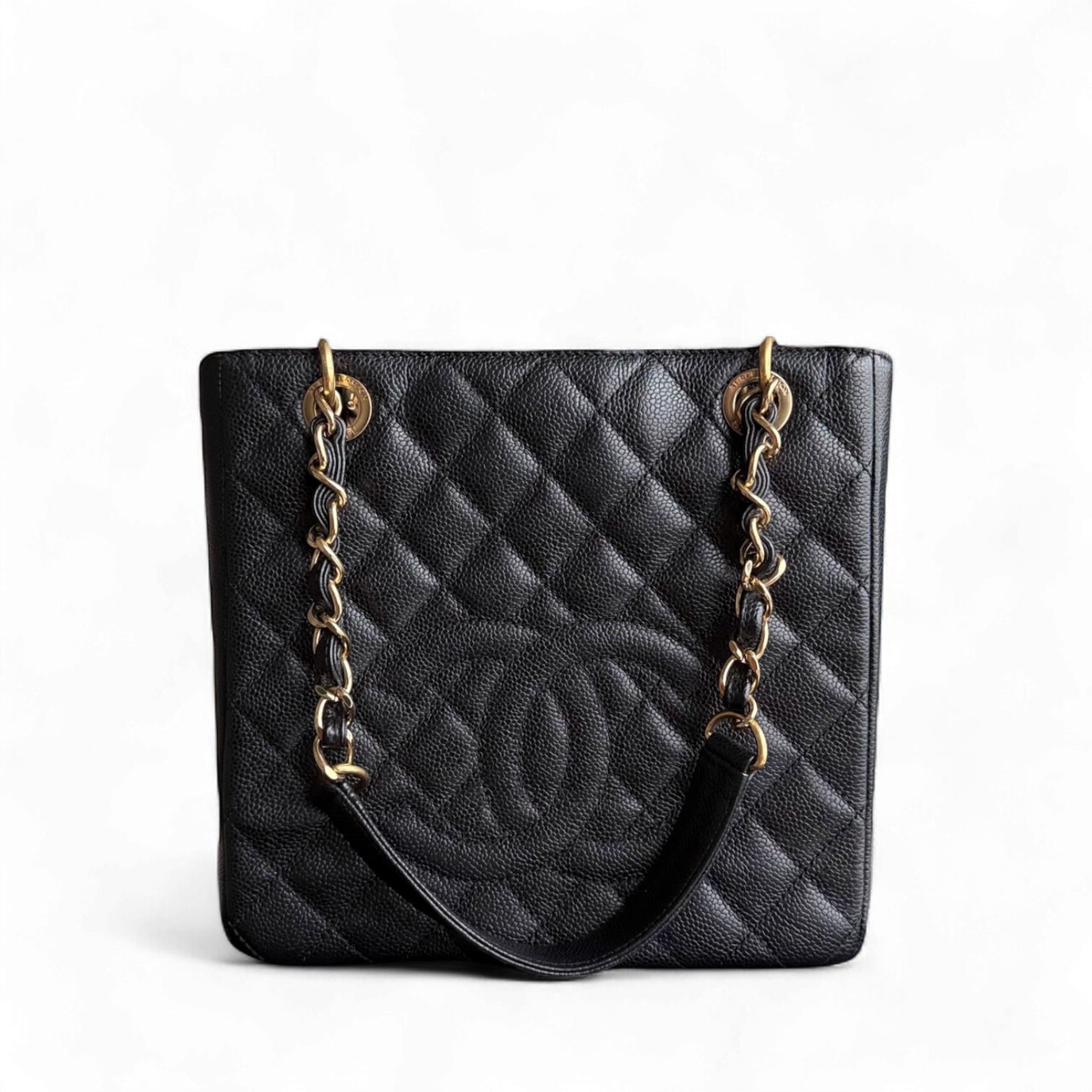 Chanel PST Petite Shopping Tote - Caviar Quilted Grained Calfskin Blac