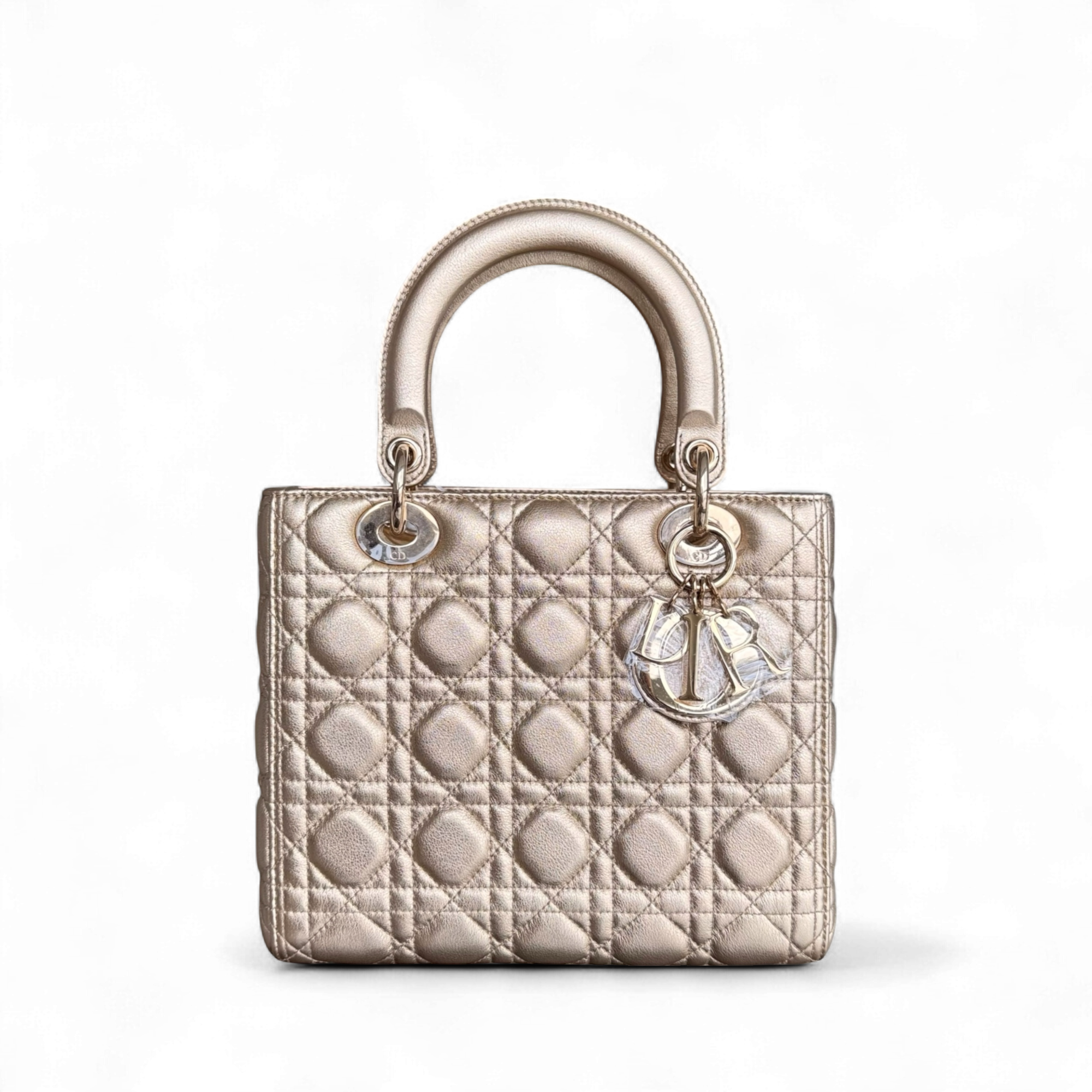Dior Lady Medium - Cannage Gold Calfskin Gold Hardware No Strap